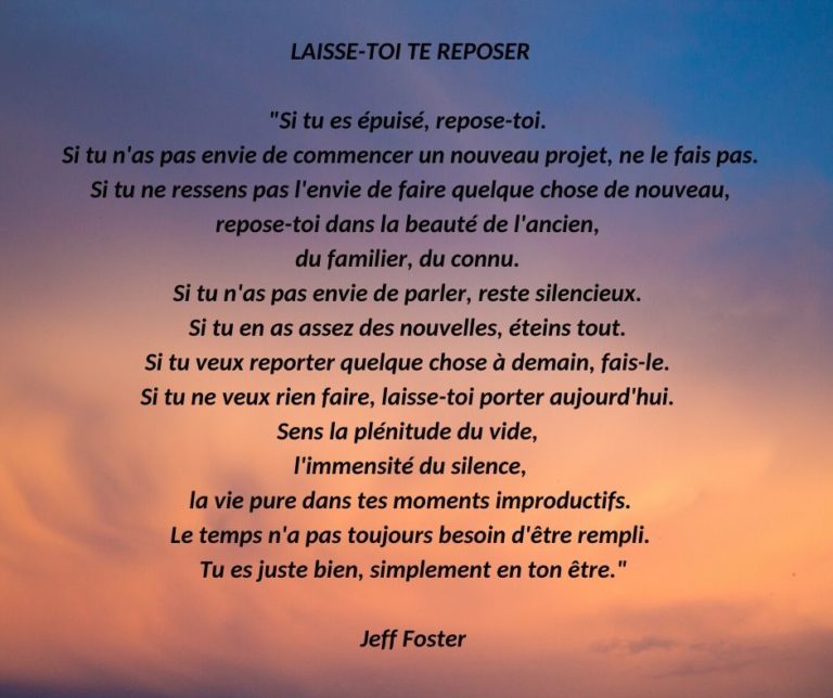 Inspiration du jour: "Laisse-toi te reposer" - Yoga, souffle et mouvement